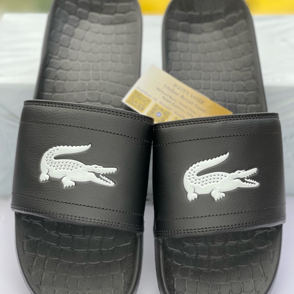 Lacoste | Shoes | Lacoste Mens Croc Slides Black | Poshmark